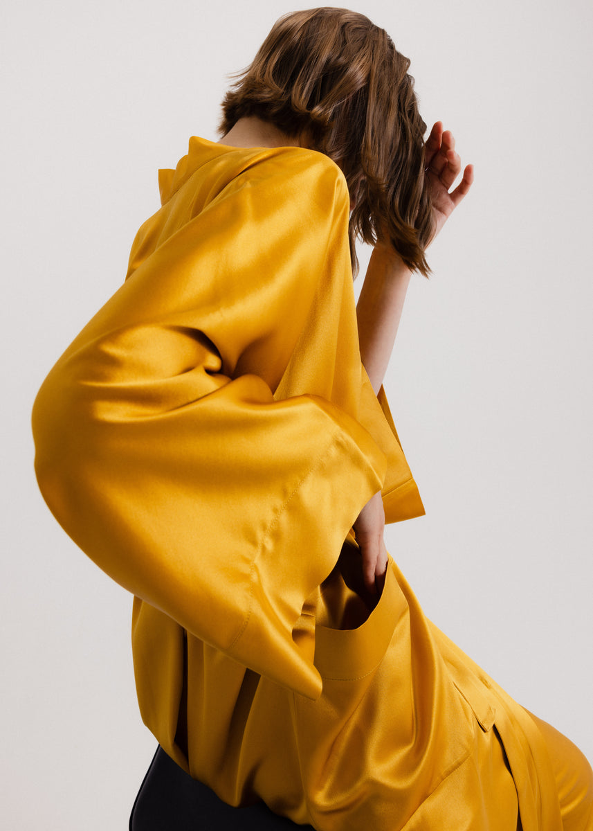 Silk Kimono Robe in Gold – Alas Silk
