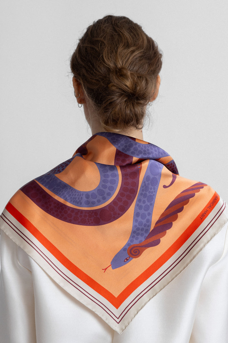 Large Silk Scarf 'The Serpent' – Alas Silk